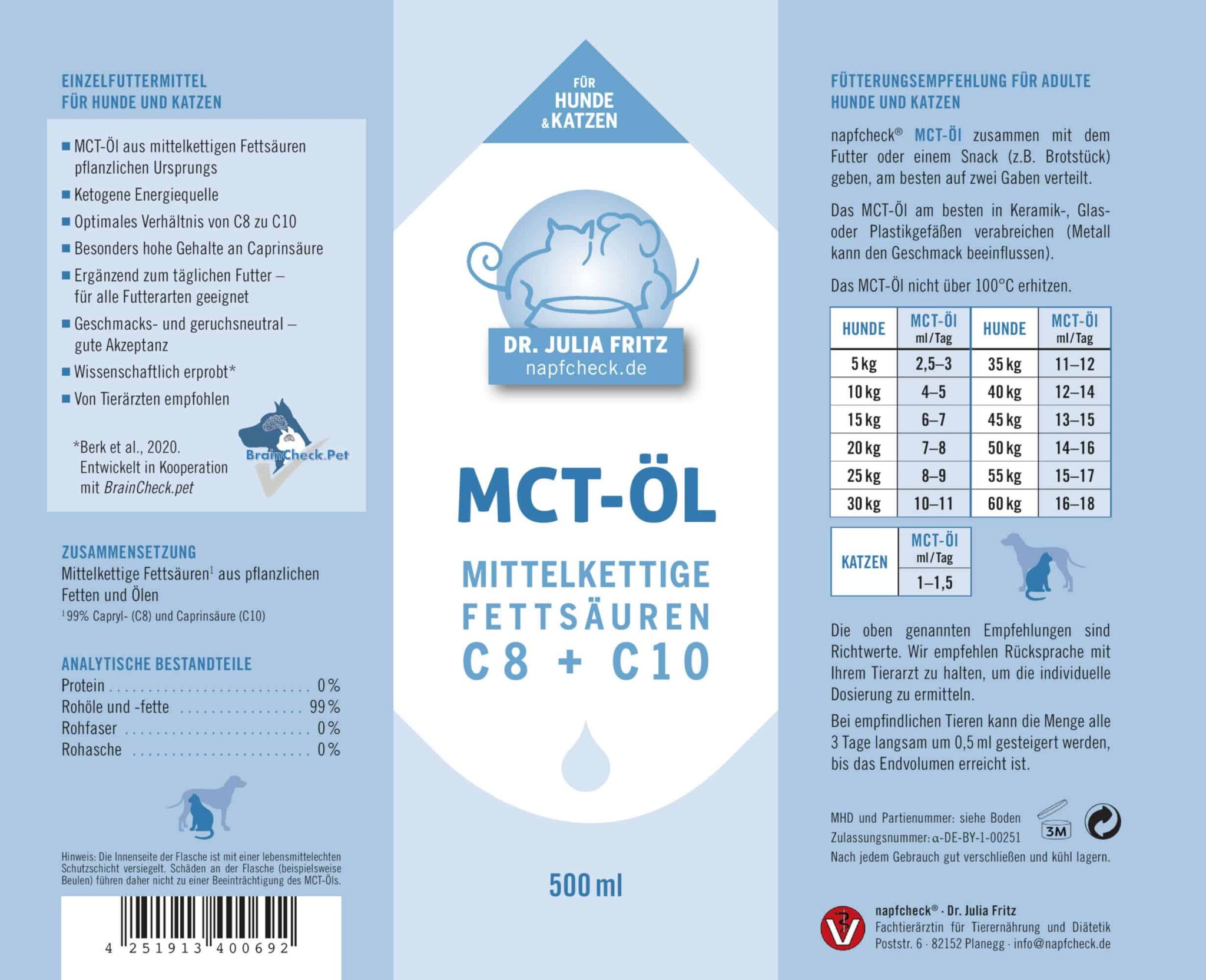 napfcheck MCT oil - for dogs and cats - vetbiom.com